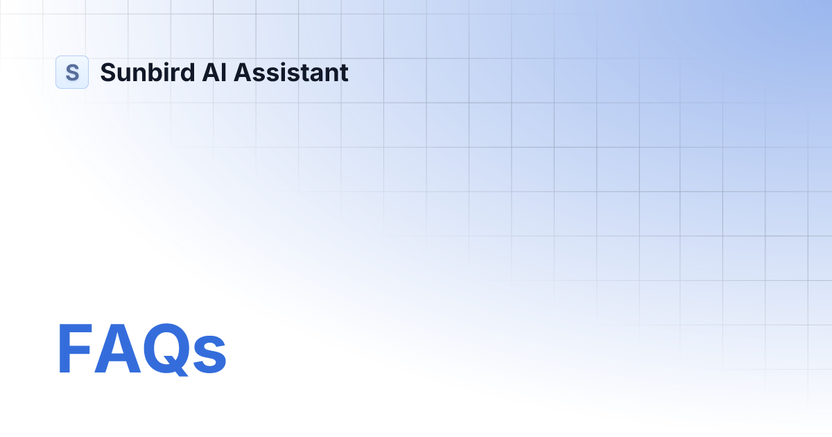 FAQs | Sunbird AI Assistant