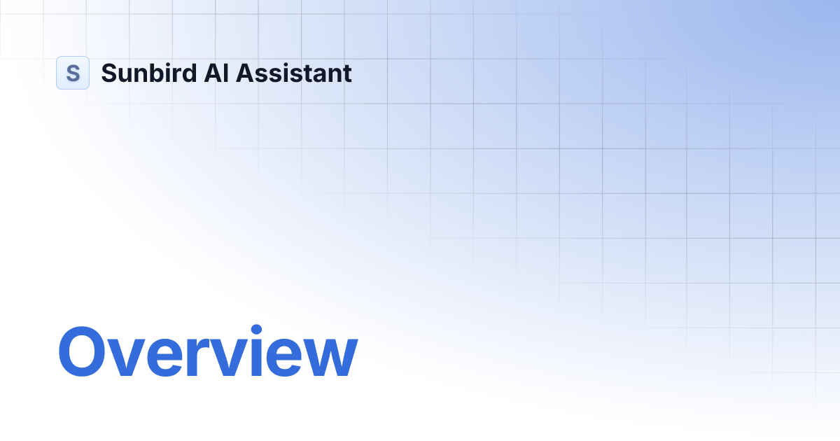 Overview | Sunbird AI Assistant